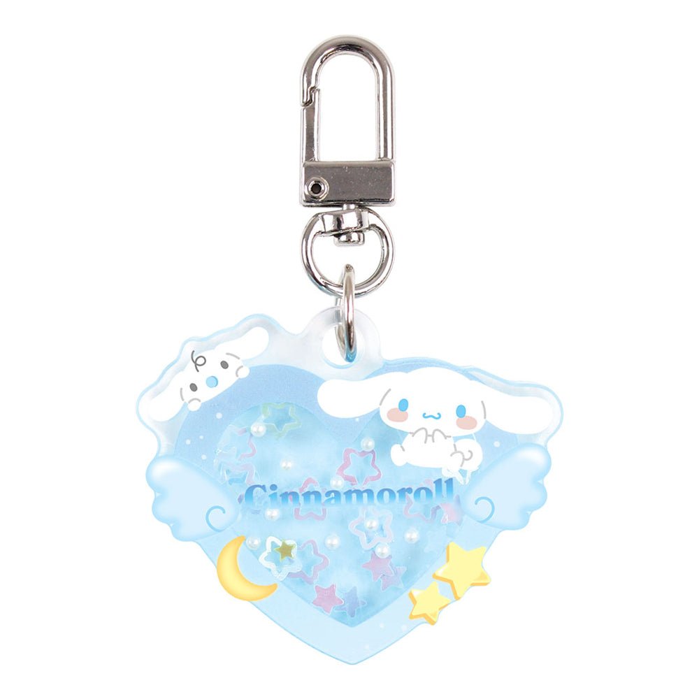 [CINNAMOROLL] "Sanrio Glitter Heart Shaker" Keychain – Rosey’s Kawaii Shop