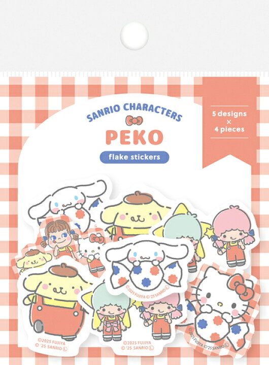 [RED / CHECKERED] "PEKO x Sanrio" Sticker Flakes – Rosey’s Kawaii Shop