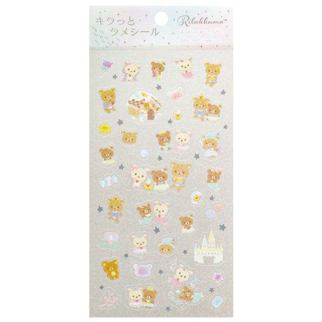 [WHITE / RILAKKUMA] "SAN-X Glitter Sticker Sheet" – Rosey’s Kawaii Shop